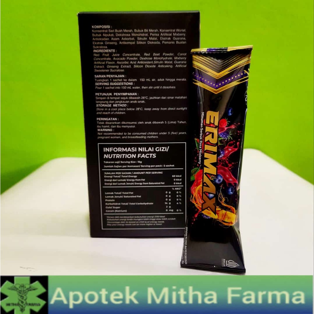 Jual ERIMAX MINUIMAN SERBUK RASA MIXBERRY SACHET @6GRAM | Shopee Indonesia