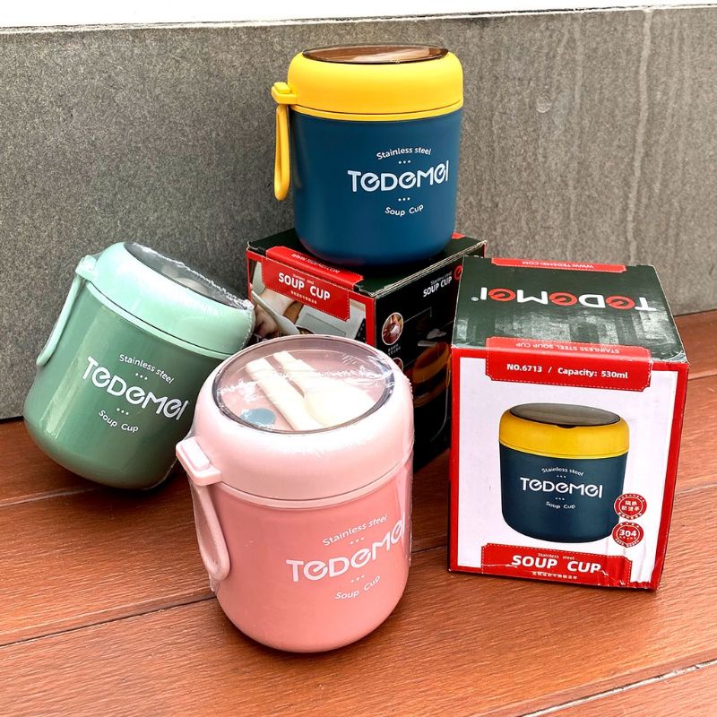 Jual TEDEMEI TERMOS SUP KOTAK MAKAN ANAK DEWASA STAINLESS STEEL/ LUNCH ...
