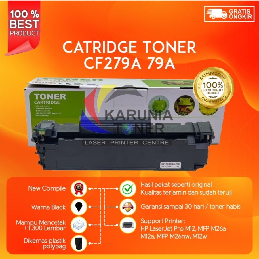 Jual HP 79A Black LaserJet Toner Cartridge (CF279A) For HP M12w - MFP M26A | Shopee Indonesia