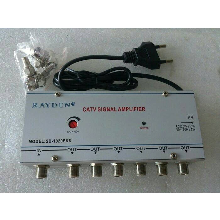 Jual RAYDEN CATV SIGNAL AMPLIFIER 6 WAY 20DBI / SPLITTER PENGUAT SINYAL ...