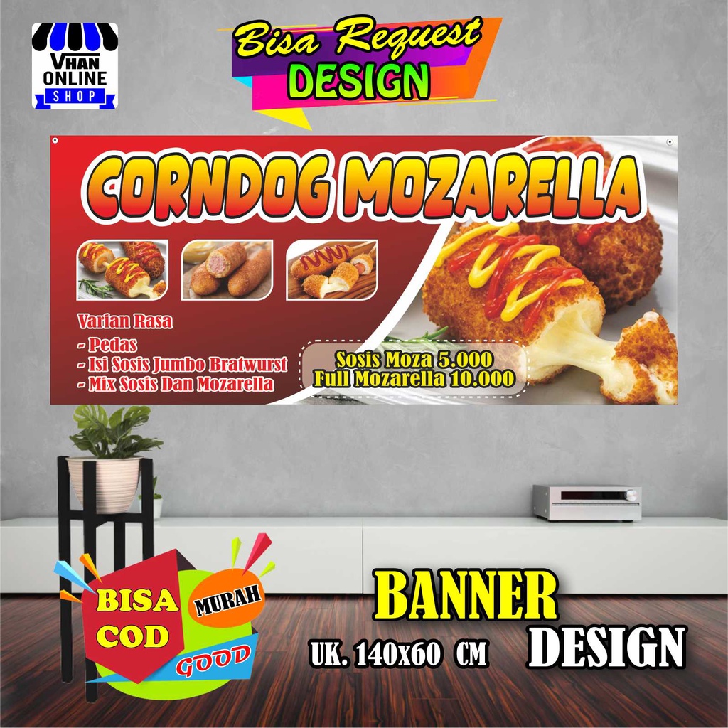 Jual Spanduk Banner Corndog, Jualan Corndog Mozarella, Model Nyamping ...