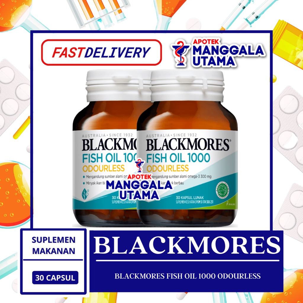 Jual BLACKMORES FISH OIL 1000 ODOURLESS PER BOTOL ISI 30 KAPSUL ...