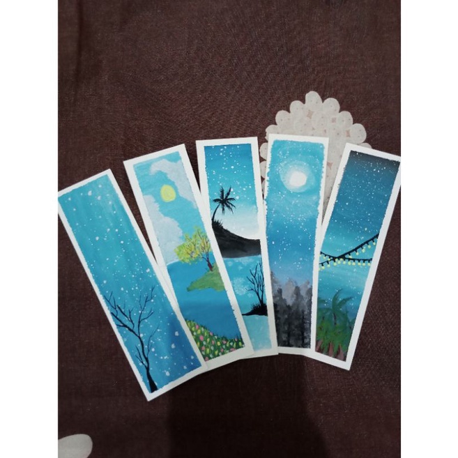 Jual gambar lukisan tangan aesthetic murah, pembatas buku, bookmarks ...