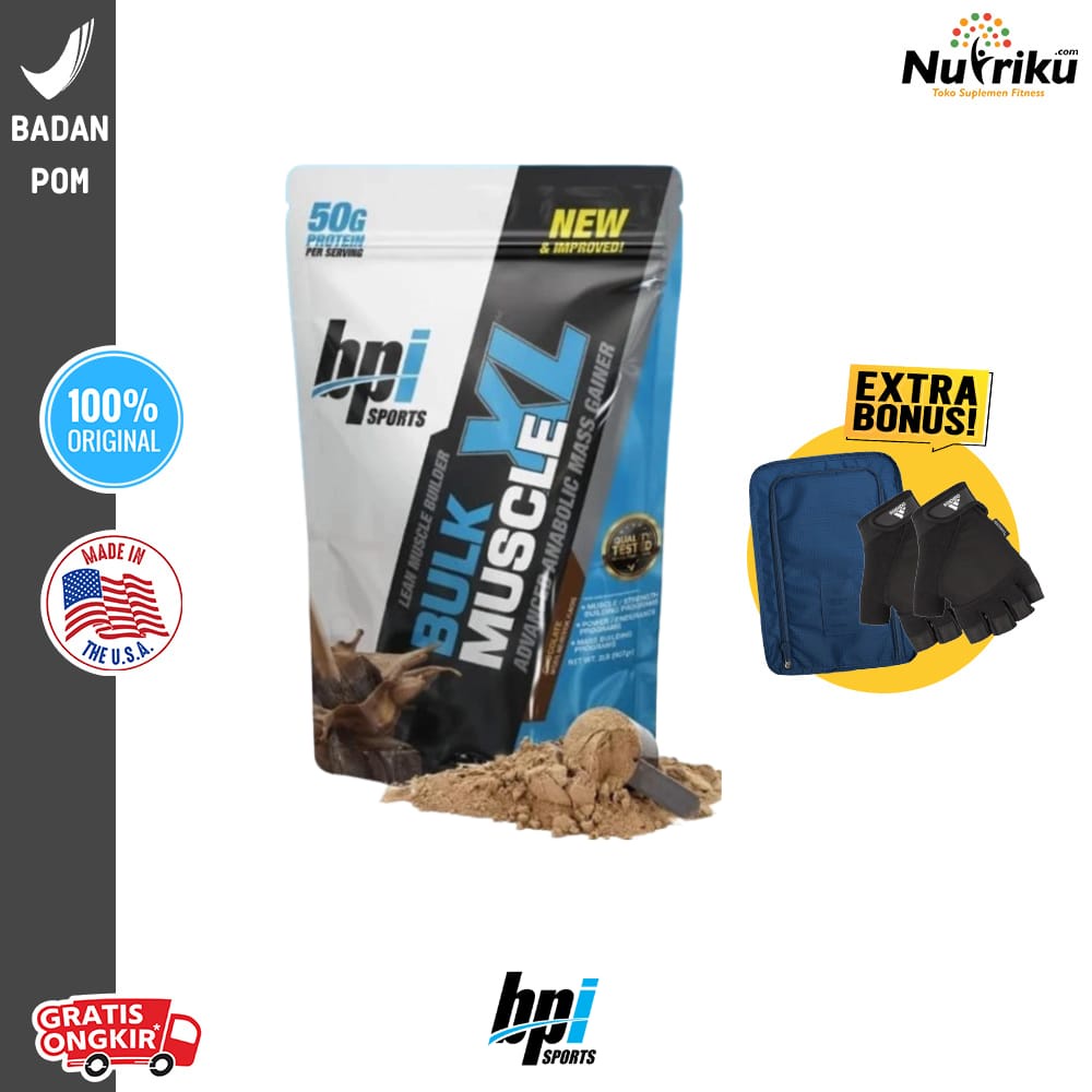 Jual BPI Bulk Muscle XL 2lbs Weight Mass Gainer | Shopee Indonesia