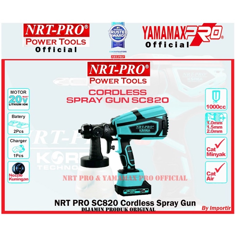Jual NRT PRO SC820DC Spray Gun Cordless 20V Alat Semprot Cat Baterai ...