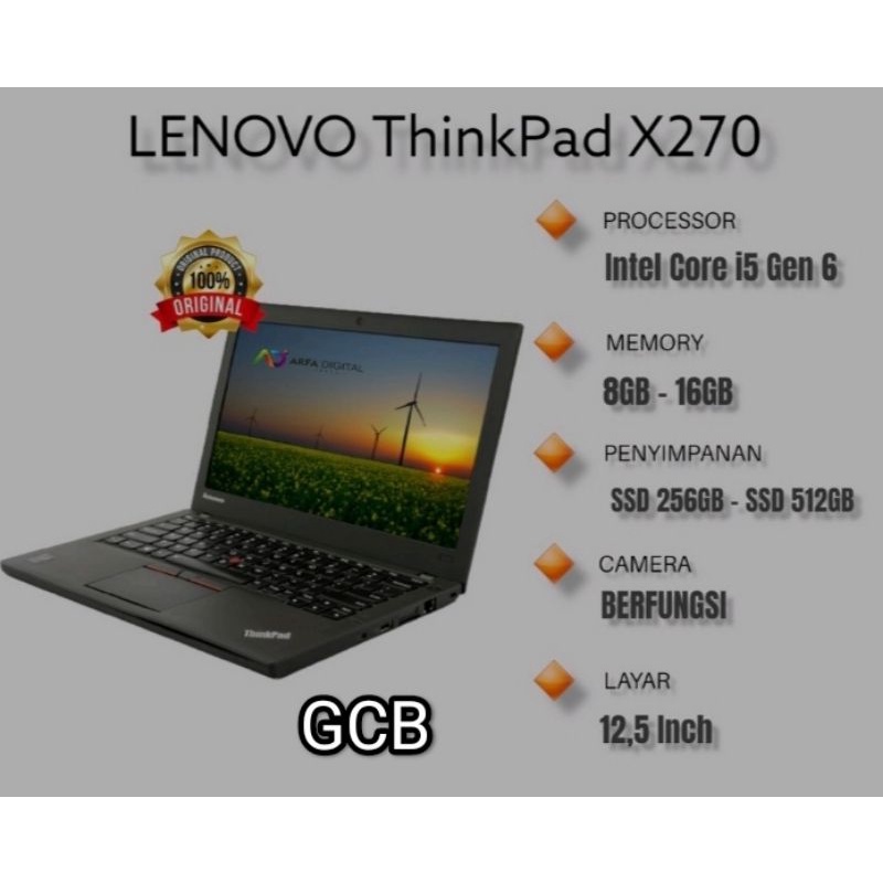 Jual LENOVO THINKPAD X270 CORE I5/8GB/SSD | Shopee Indonesia