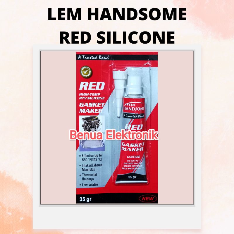Jual Promo HANDSOME RED SILICONE 30gr Lem Gasket Merah | Shopee Indonesia
