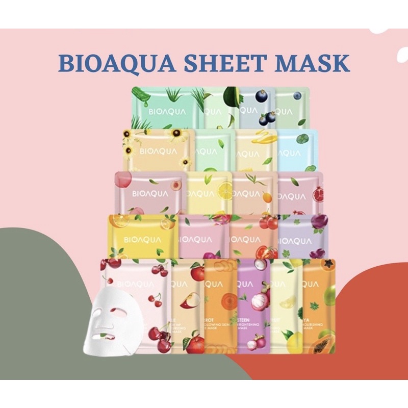 Jual BIOAQUA SHEET MASK - MASKER TISSUE WAJAH BIOAQUA SACHET BPOM ...