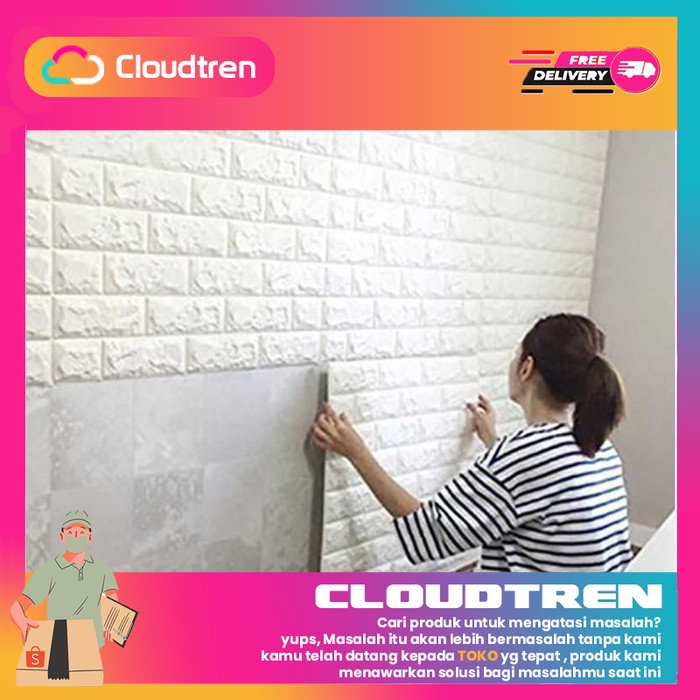 Jual Sticker Wallpaper Tembok Bata Putih Timbul 3D Embosed | Shopee ...