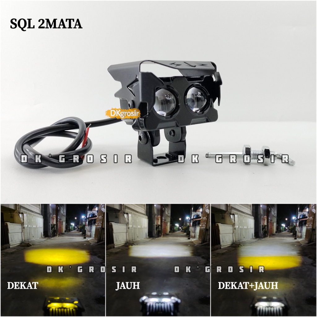 Jual Lampu Tembak sorot Laser 2 LED - Lampu 2 mata Jauh dekat Putih ...