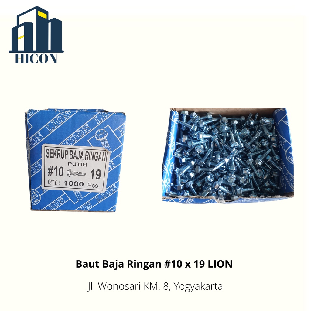 Jual Baut / Sekrup Baja Ringan Putih #10 MOON LION (1 BOX) | Shopee ...