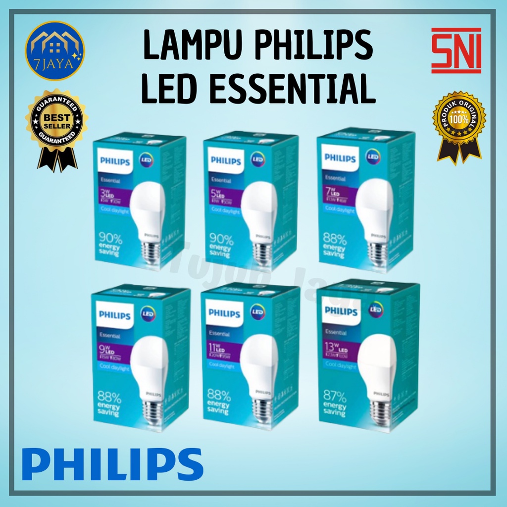 Jual Lampu LED Bulb Essential PHILIPS 3w - 13w | Shopee Indonesia