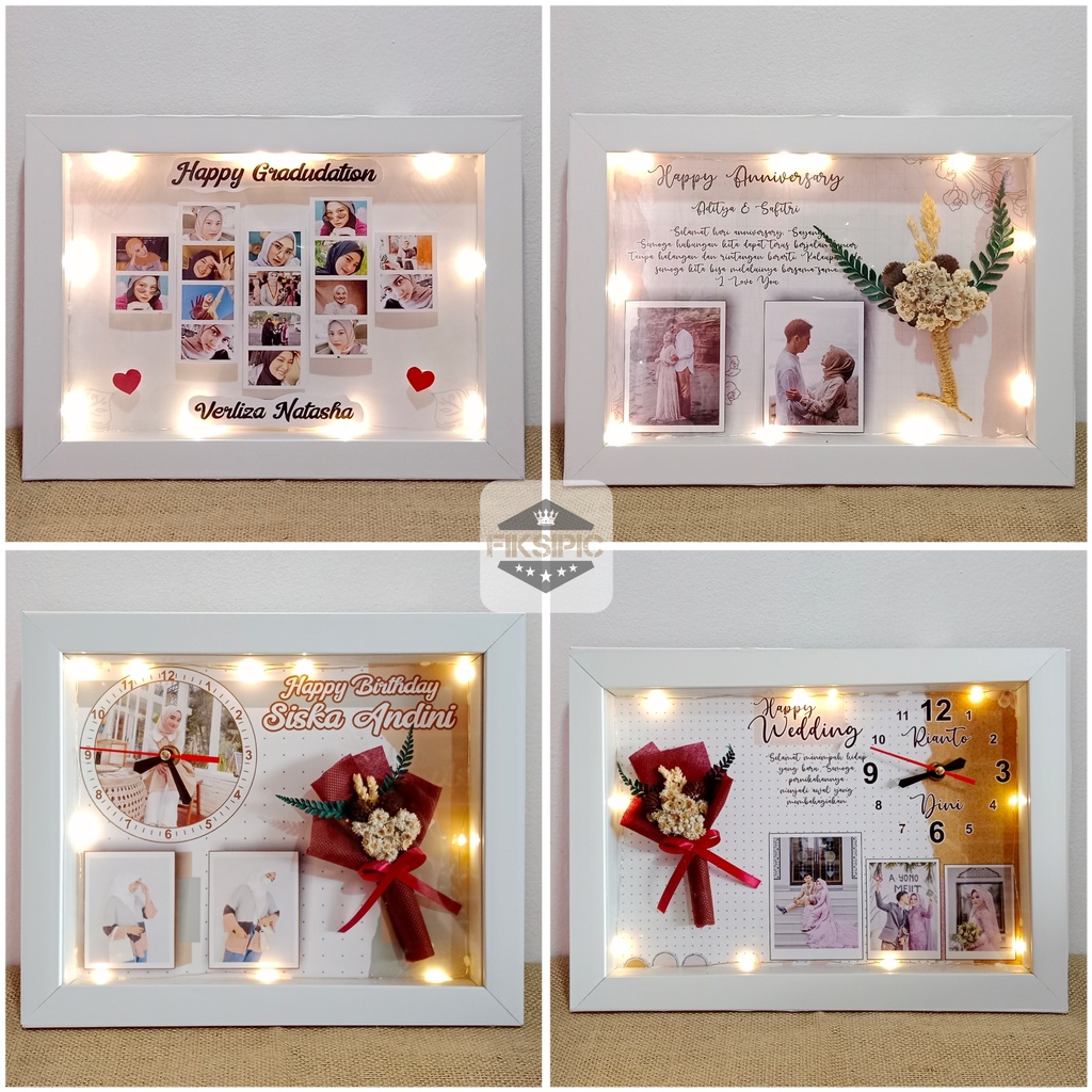 Jual flowers frame 3D 21x30 Custom - hadiah pernikahan wisuda ultah ...