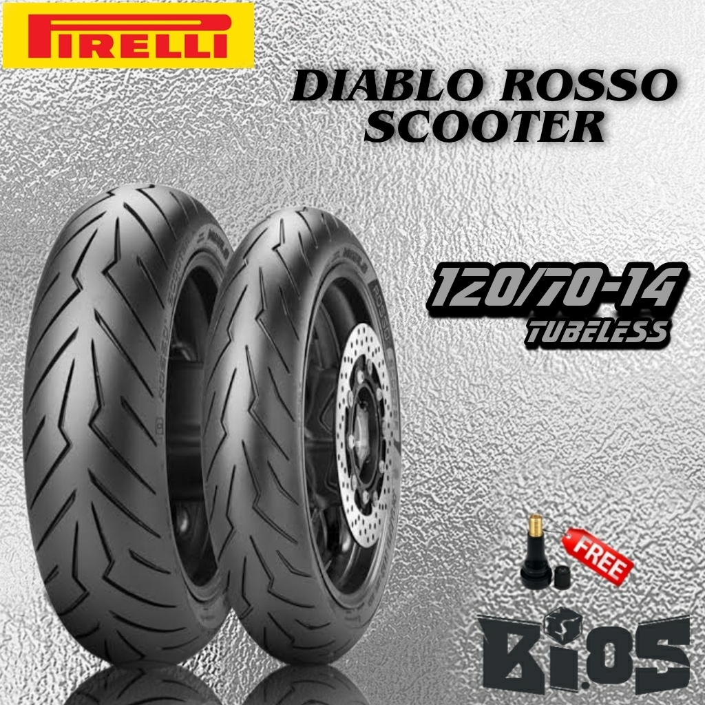 Jual BAN PIRELLI DIABLO ROSSO SCOOTER TUBELESS RING 13 14 15 UKURAN 110 ...