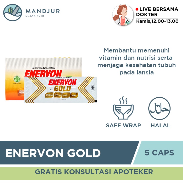 Jual Enervon Gold 5 Kapsul - Multivitamin Khusus Lansia | Shopee Indonesia