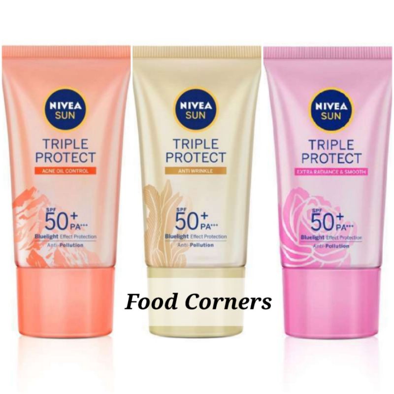 Jual NIVEA SUN Triple Protect Sunscreen SPF 50+ PA 40 ml | Shopee Indonesia