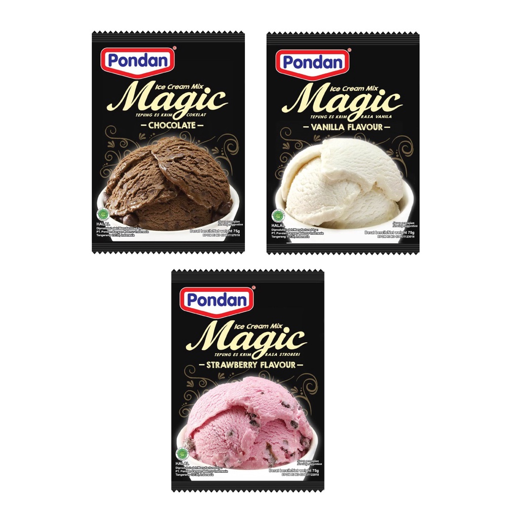 Jual Pondan Ice Cream Premix 75g/160g ( 3 Varian ) | Shopee Indonesia