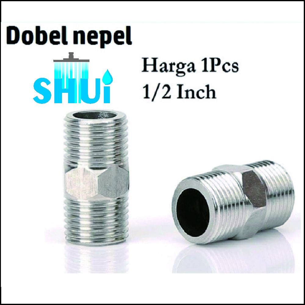 Jual Double nepel 1/2x1/2 inch stainlees | Shopee Indonesia