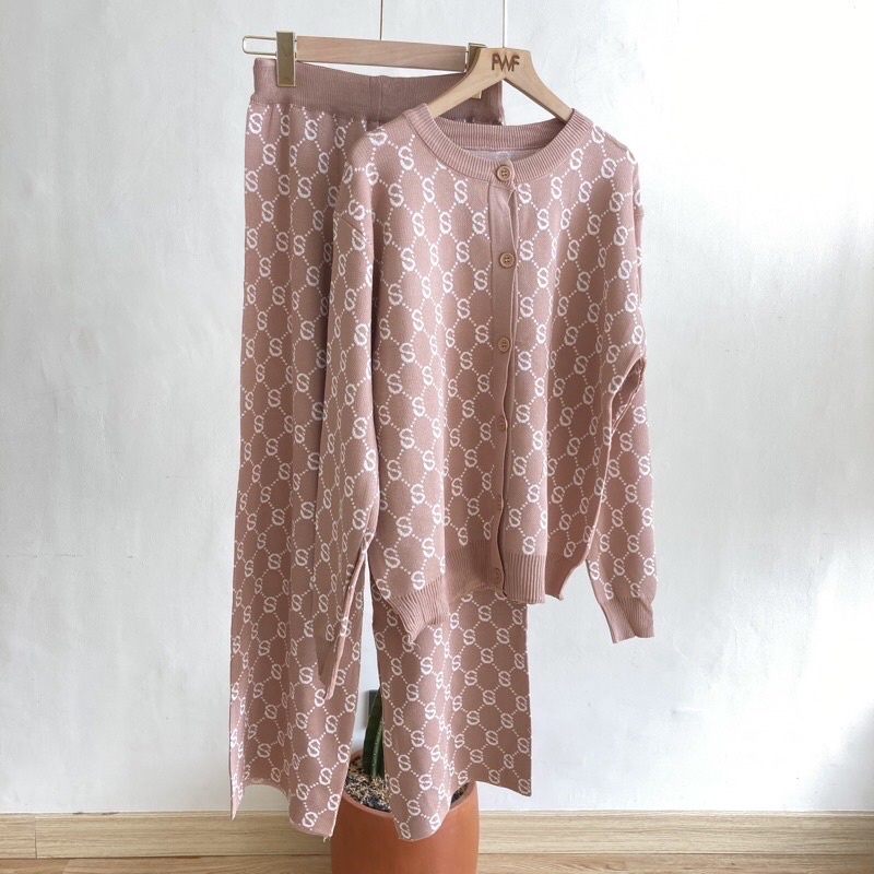 Jual Seina Knit One Set / Baju Setelan Celana Kulot Rajut Wanita ...