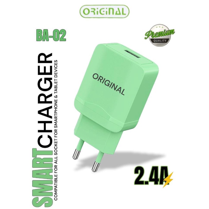 Jual BATOK CHARGER BA-02 ORIGINAL 1USB / SMART CHARGER ADAPTOR 2.4A ...
