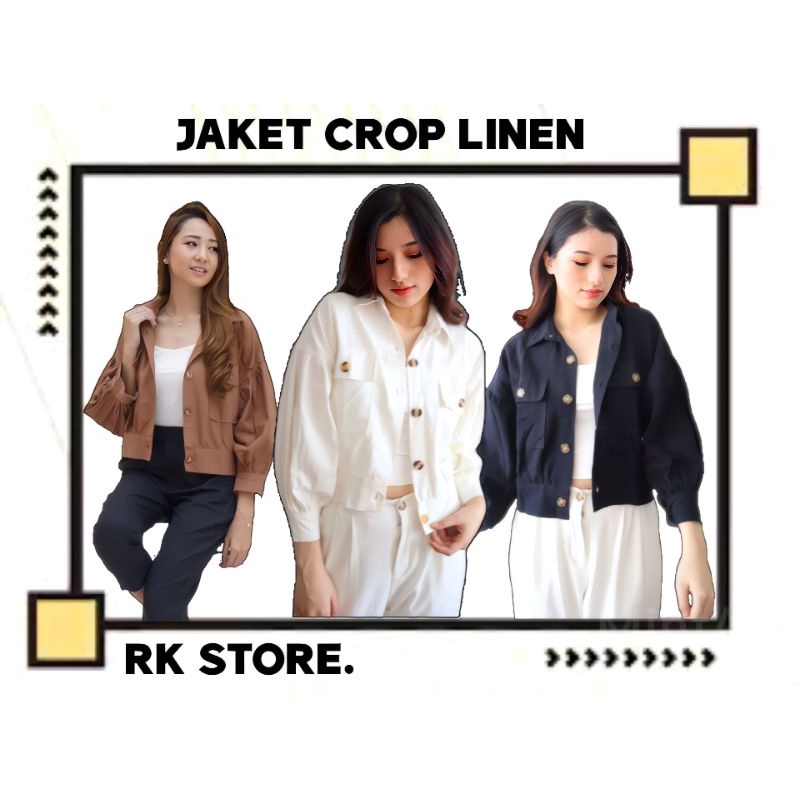 Jual Jaket crop linen / busan jaket linen Oversize crop outer Linen premium | Shopee Indonesia