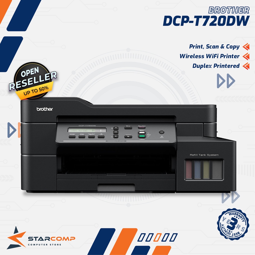 Jual BROTHER DCP-T720DW Printer Ink Tank Multifunction T720 WiFi Duplex ADF | Shopee Indonesia
