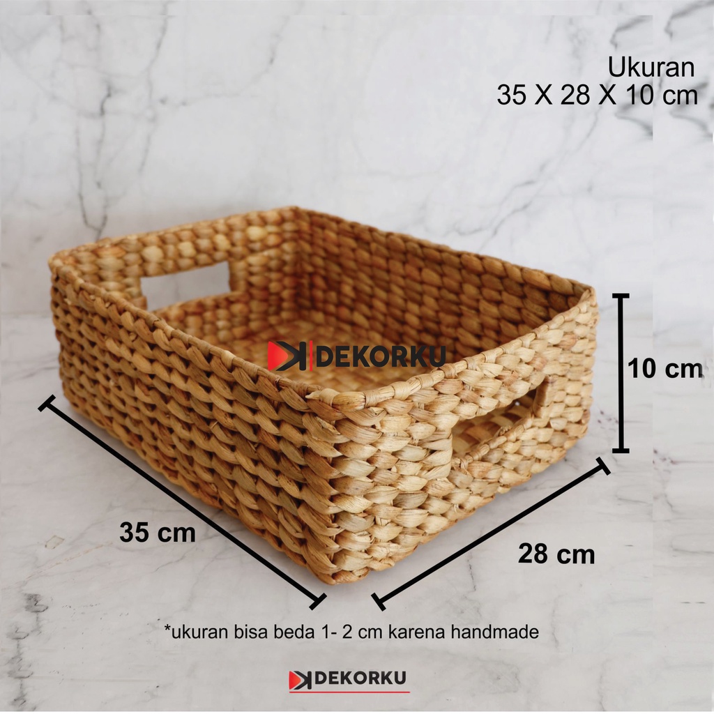 Jual Keranjang Anyaman Enceng Gondok uk.35 x 28 x 10 untuk hampers ...