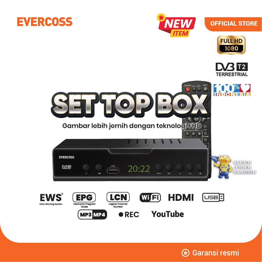 Jual EVERCOSS SET TOP BOX STB MEGA BOX | Shopee Indonesia