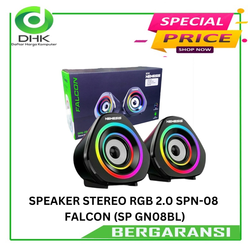Jual SPEAKER STEREO RGB 2.0 SPN-08 FALCON (SP GN08BL) | Shopee Indonesia