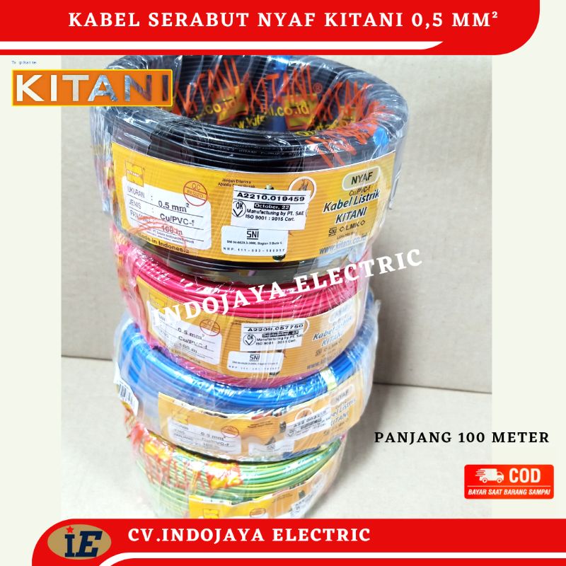 Jual Kabel Nyaf Kitani 0,5 mm Panjang 100 meter Kabel serabut Kabel Kelistrikan Moto dan Mobil ...
