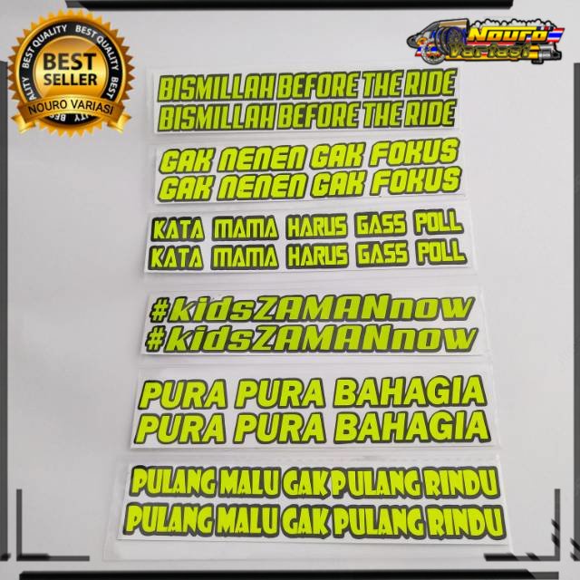 Jual COD stiker cutting kata kata bismillah before the ride buat visor ...