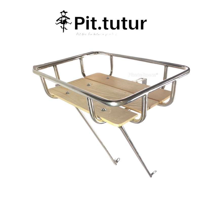 Jual RAK KAYU SEPEDA FRONT RACK FRONTRACK PANNIER KERANJANG KAYU SEPEDA ...