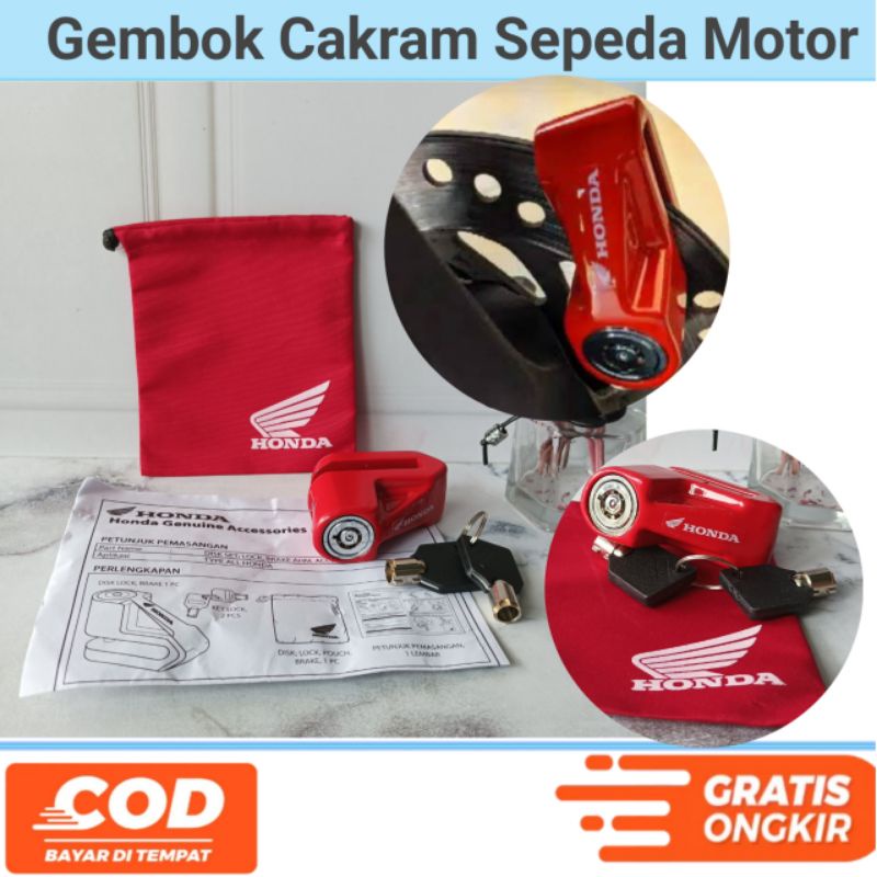 Jual Gembok Cakram Sepeda Motor AHM Gembok Sepeda Motor Gembok Motor ...