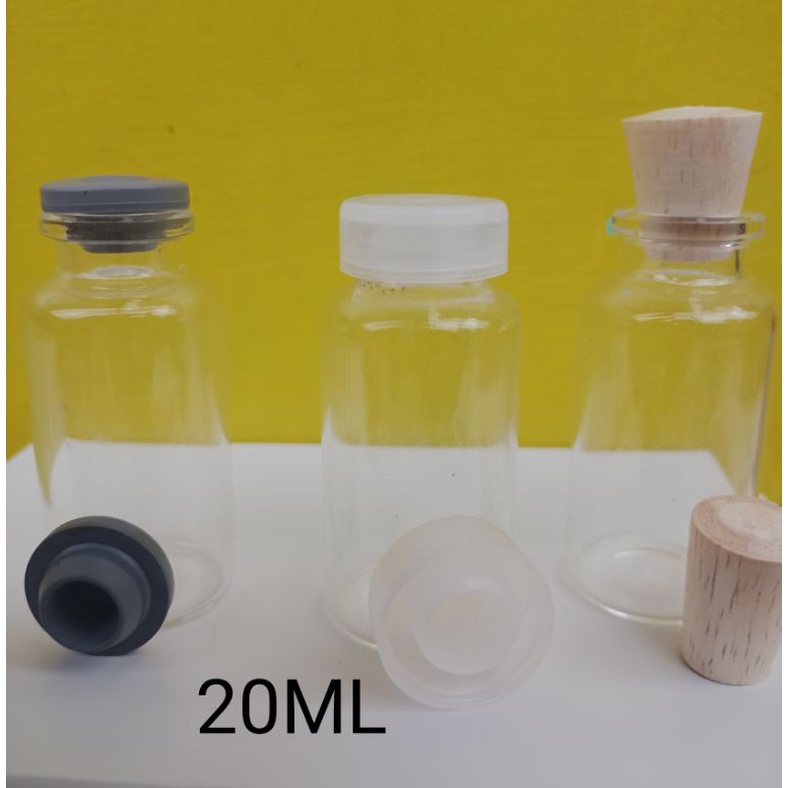 Jual BOTOL VIAL 20ML || BOTOL KACA TUTUP KARET || | Shopee Indonesia
