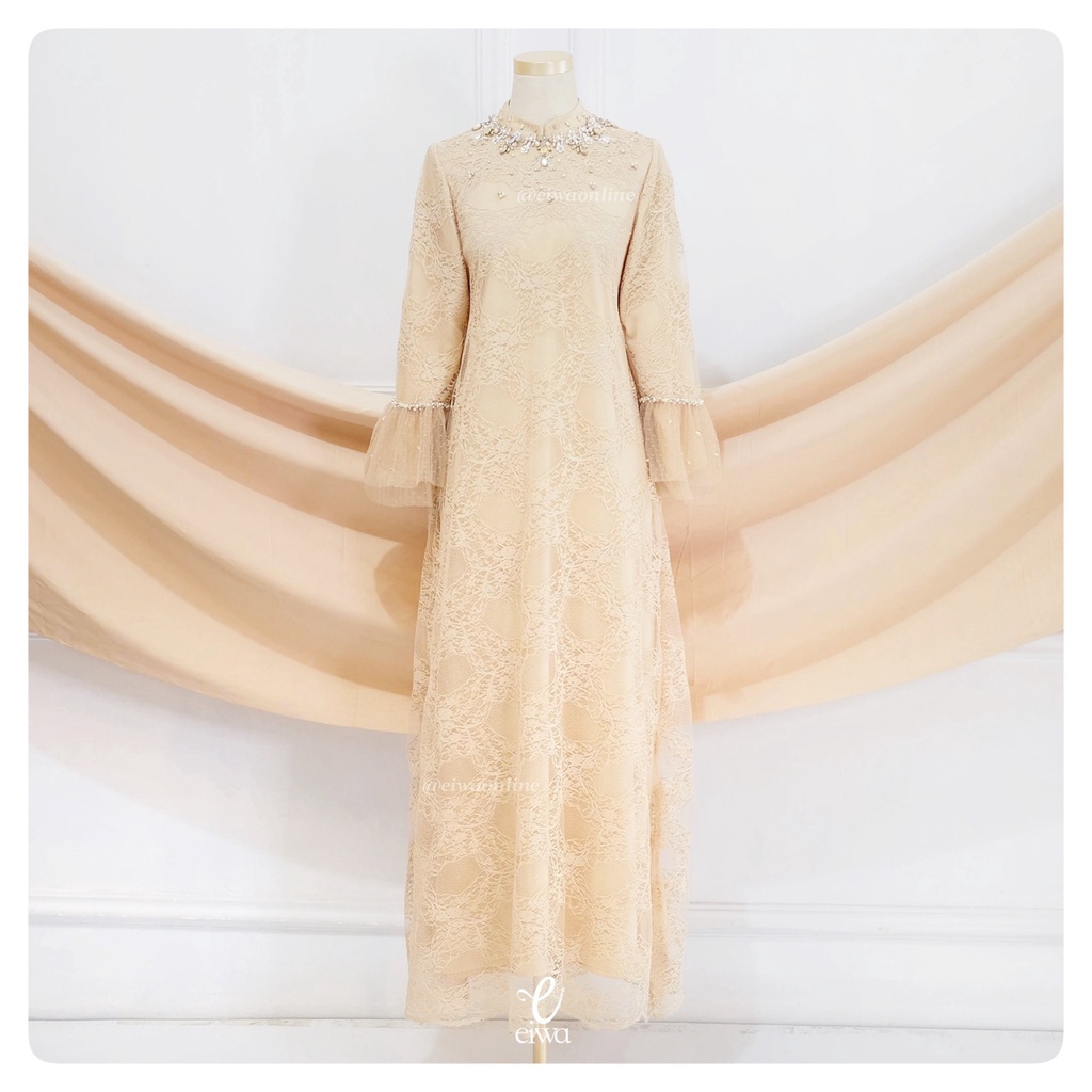 Jual EIWA | Dress Alera Cream | Shopee Indonesia