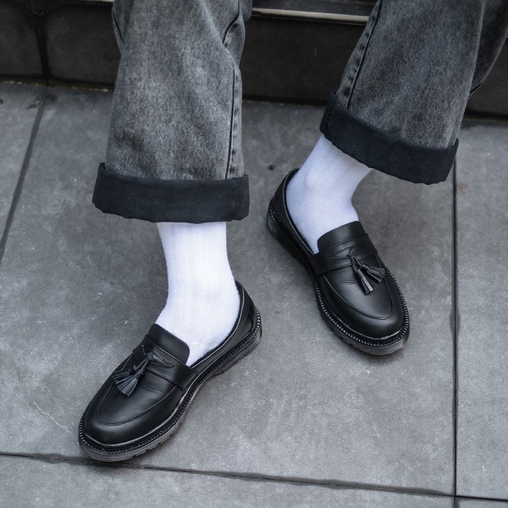 Jual ARJUNA Sepatu Loafer Pria Hitam Kulit Asli Murah Loafers shoes ...