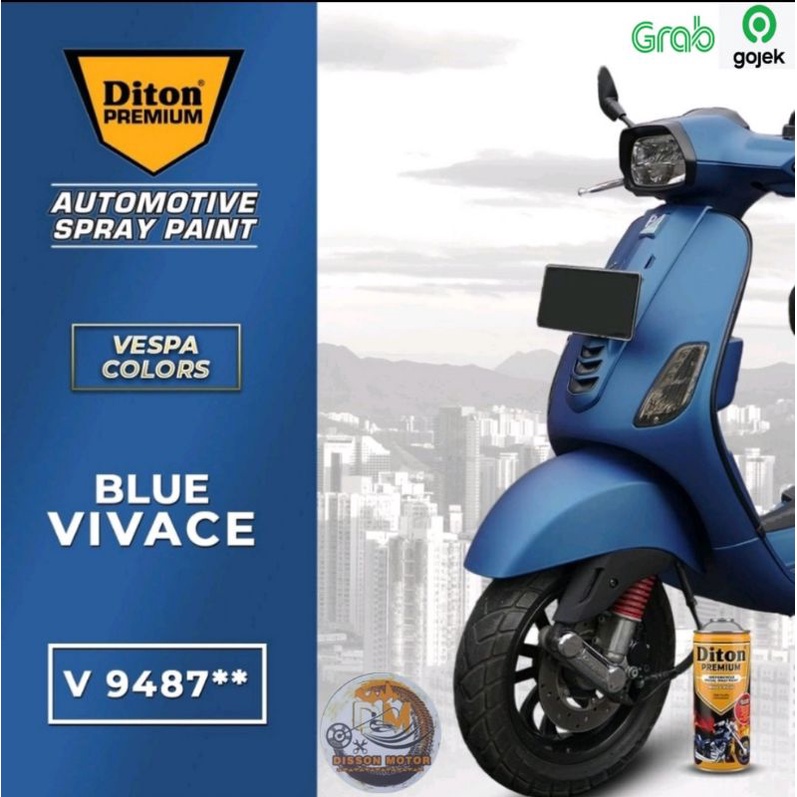 Jual Diton Premium BLUE VIVACE V9487** Cat Semprot Diton Warna Vespa ...
