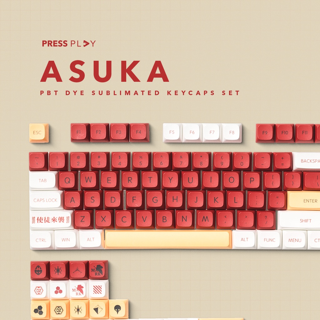 Jual Asuka EVANGELION PBT Dye Sub Keycaps Mechanical Keyboard | Shopee ...