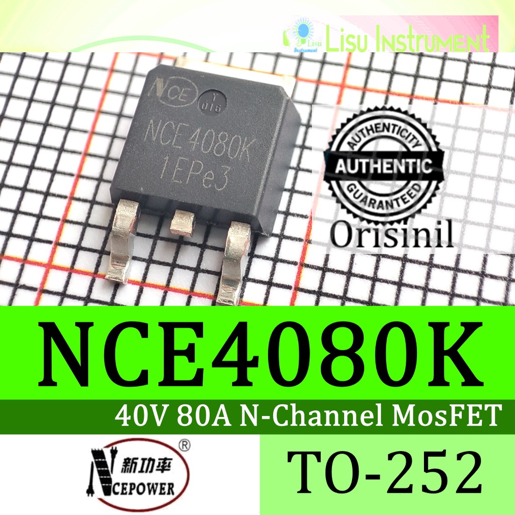 Jual NCE4080K 40V 80A N-Channel MosFET TO-252 DPAK Wuxi NCE Original ...