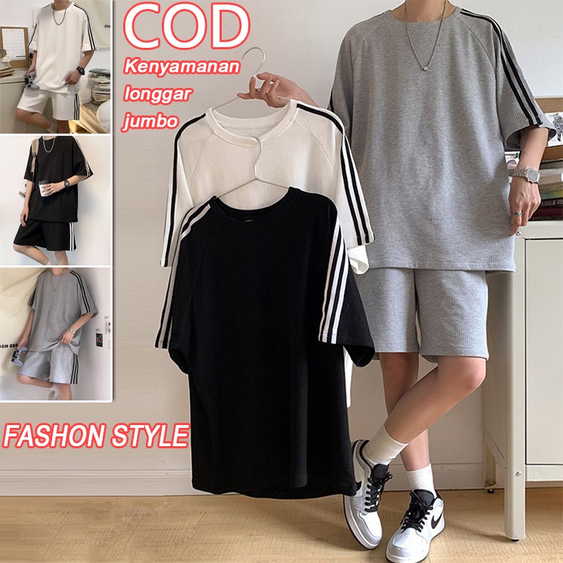 Jual kaos pria one set pria korean style baju oversize pria Set pakaian ...