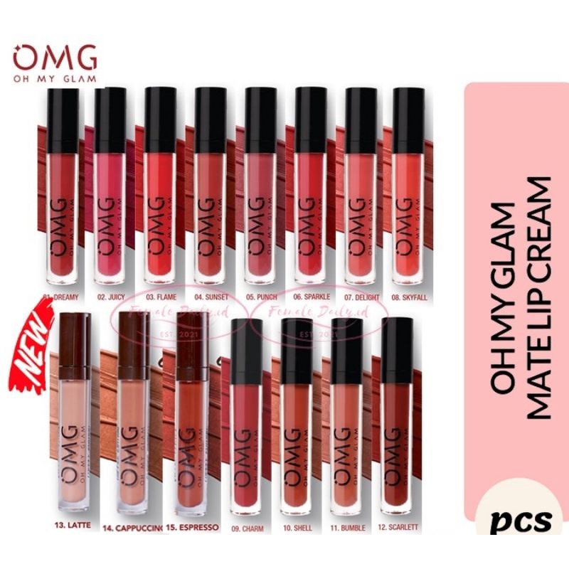 Jual OMG OH MY GLAM MATTE KISS LIP CREAM - LIP CREAM MATTE DENGAN WARNA ...
