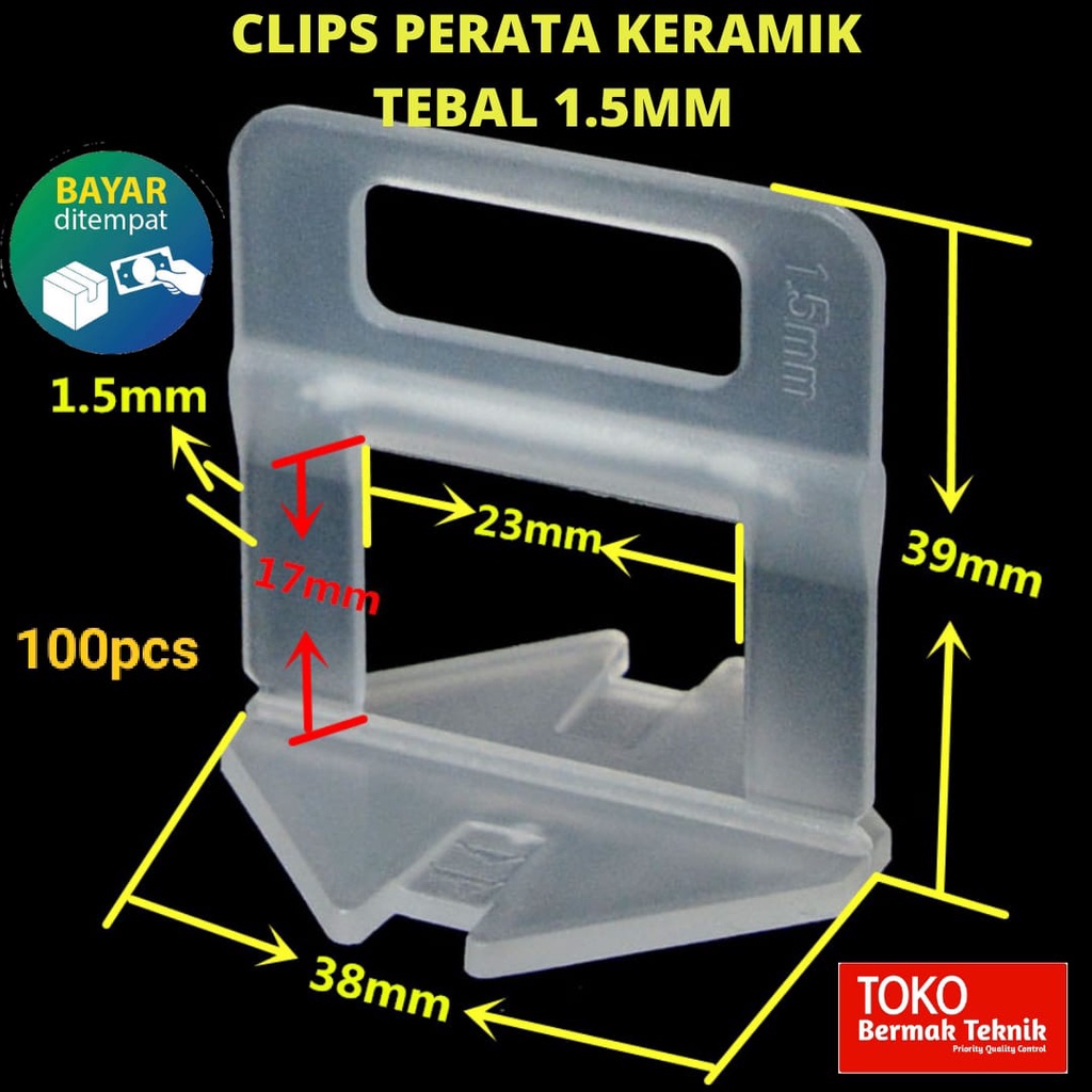 Jual Alat Perata Keramik 100 PCS Clips Klip 1.5 mm nat keramik - alat ...