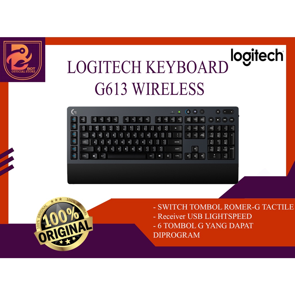 Jual Logitech G613 G 613 Keyboard Gaming Wireless Mechanical Original ...