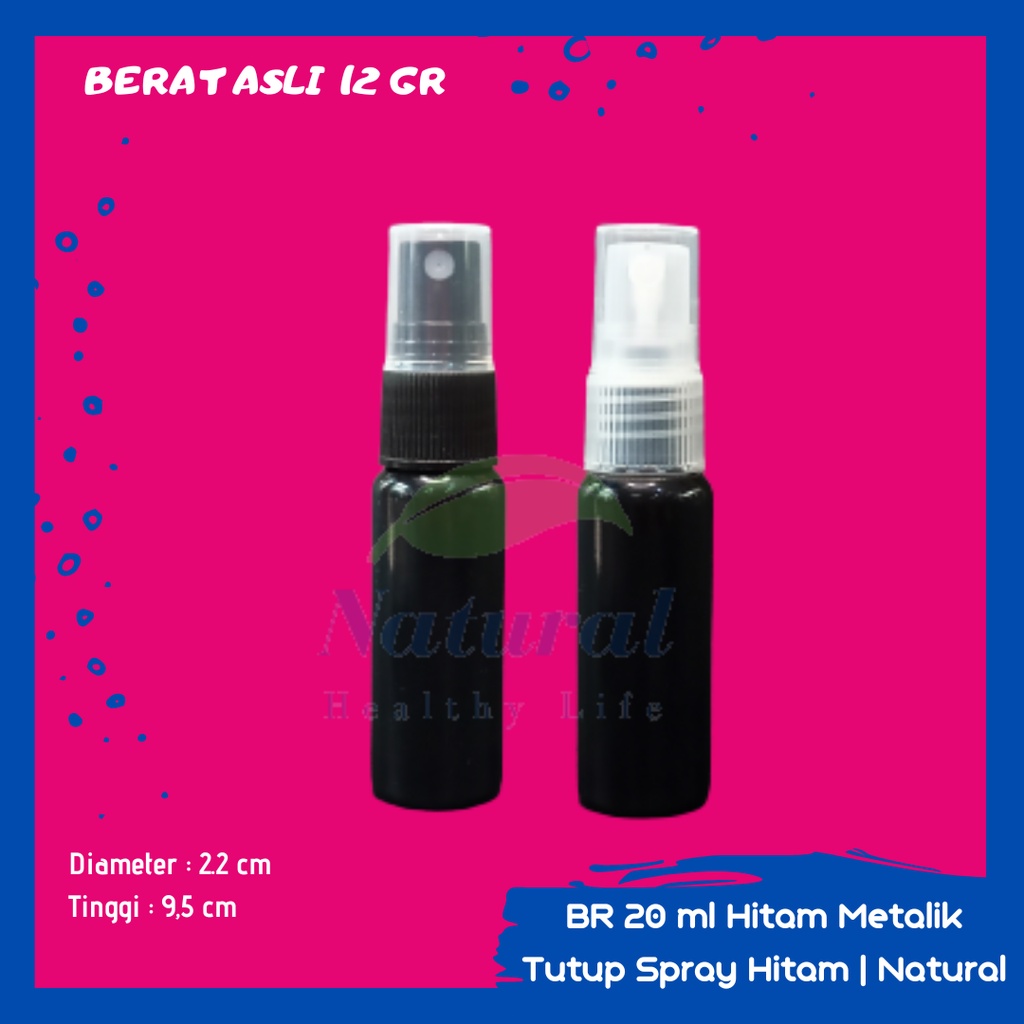 Jual BOTOL 20ML HITAM SPRAY BAHAN PET NECK 18 | Shopee Indonesia