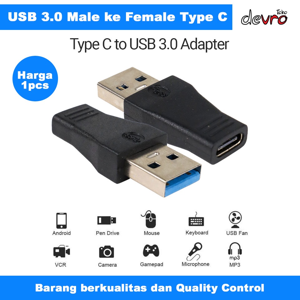 Jual Adapter Konverter USB 3.0 ke USB 3.1 Type C - USB 3.0 Ke Type C ...