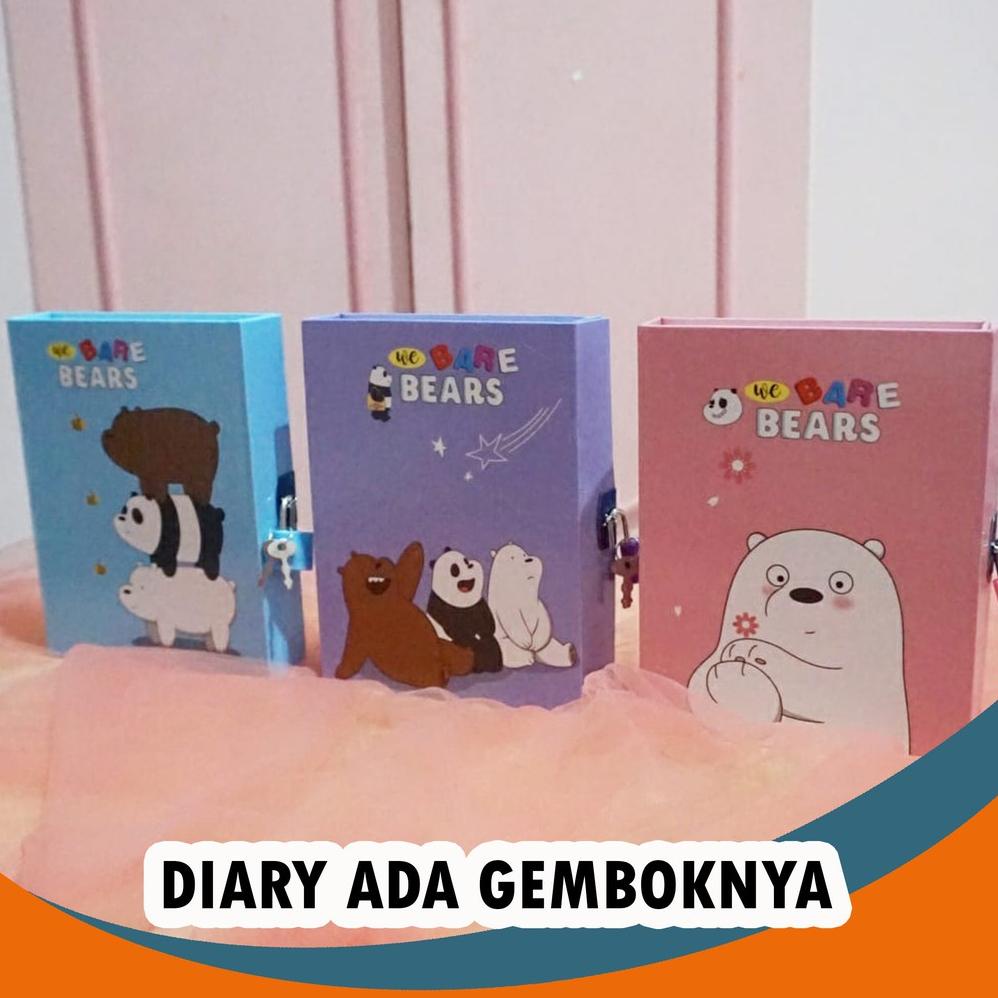 Jual DIARY GEMBOK WE BARE BEARS UKURAN A6 BUKU HARIAN NOTEBOOK 3 VARIAN ...
