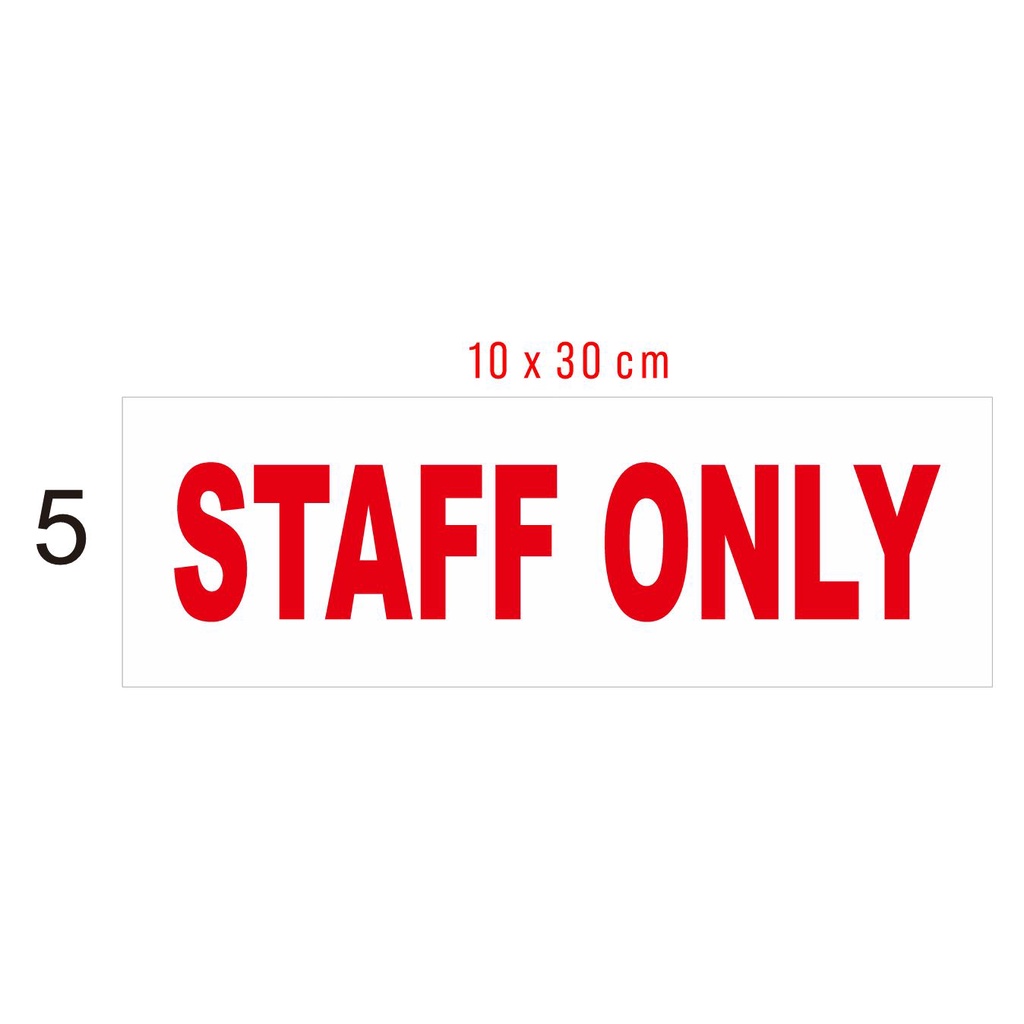 Jual Sign Acrylic Custom Staff Only | Stiker Staff Only | 9 Pilihan ...
