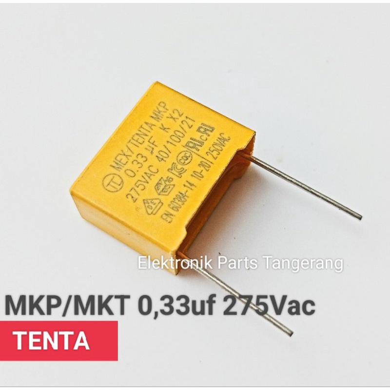 Jual KAPASITOR MKP 0.33UF 275V MKT 334 TENTA KAPASITOR MKT 0.33UF 275V CAPACITOR MKP 0.33UF ...