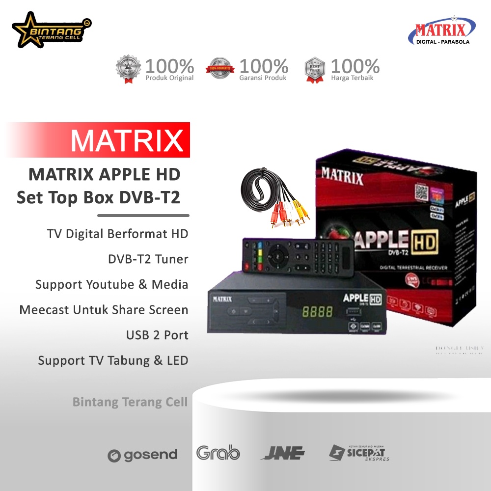 Jual Matrix set top box apple merah sertifikasi kominfo original ...