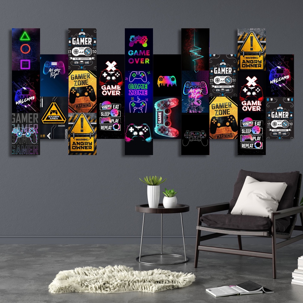 Jual (16Pcs)Poster DInding Kamar Gaming Gamer Aesthetic Vintage Ukuran ...